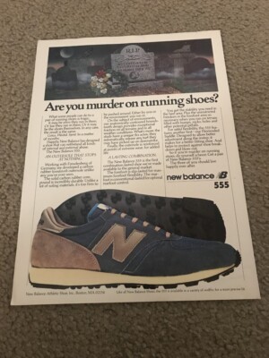 Vintage 1982 NEW BALANCE 555 Running Shoes Poster Print Ad 1980s "ARE ...