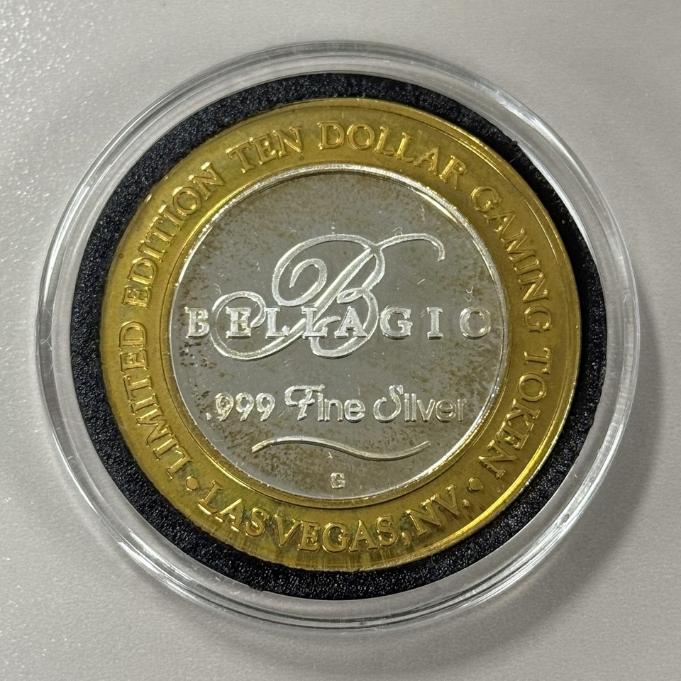Bellagio Casino Vegas Limited Edition $10 Fine Silver Gaming Token AAA ...