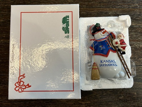RARE Kansas Jayhawks 2013 Danbury Mint Gameday Snowman Christmas ...