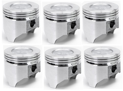SILVOLITE Cast Pistons Set/6 for Ford 200 250 6-cylinder 1963-1983 STD ...
