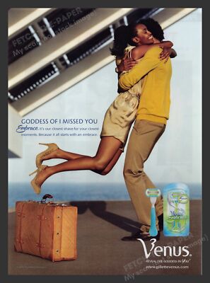 Gillette 2000s Print Advertisement 2010 Venus Embrace Legs Tavel Razor ...