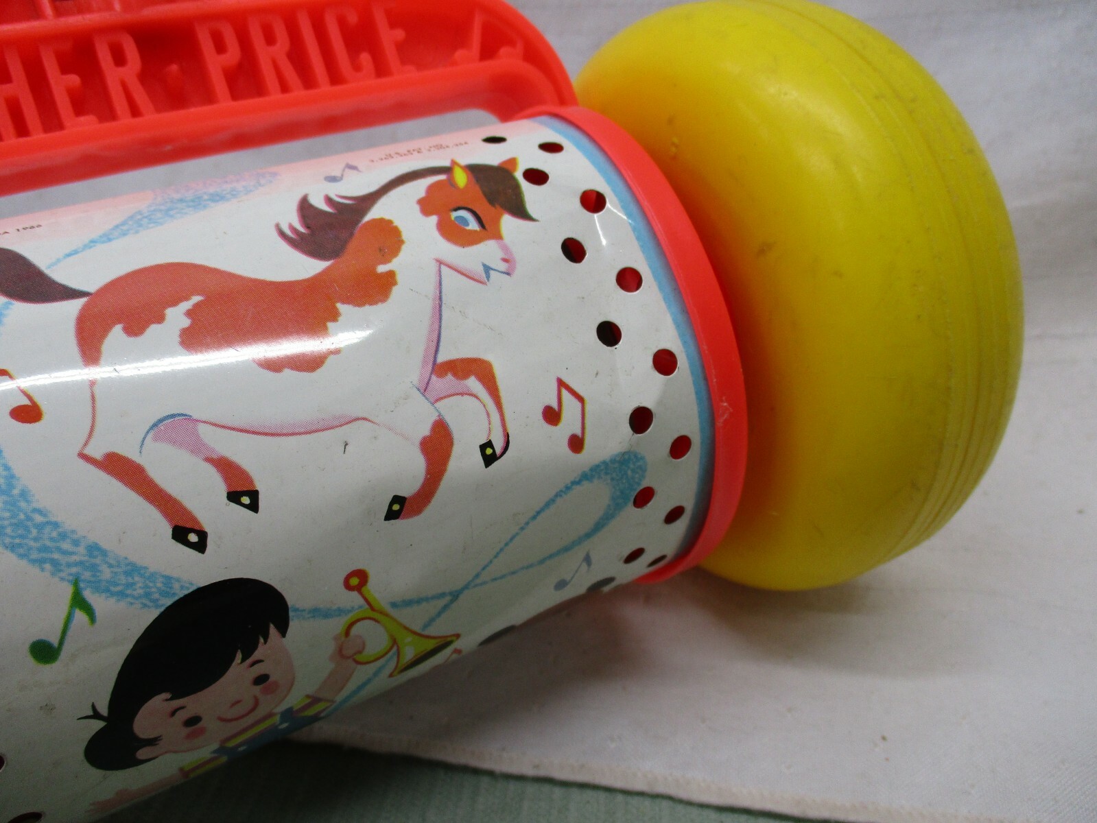 Vintage Fisher Price Musical Melody Chime Roller Push Toy #757 Nursery ...