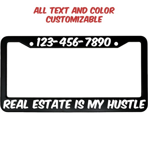 Real Estate Is My Hustle Custom For Realtors Aluminum Car License Plate ...