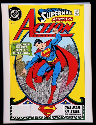 Action Comics #643 by George Perez FRAMED 12x16 Art Print DC Poster ...