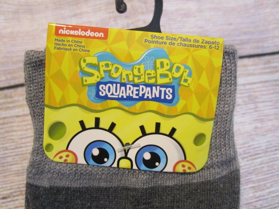 Nickelodeon Spongebob Squarepants Patrick Gray Mens Novelty Crew Socks ...