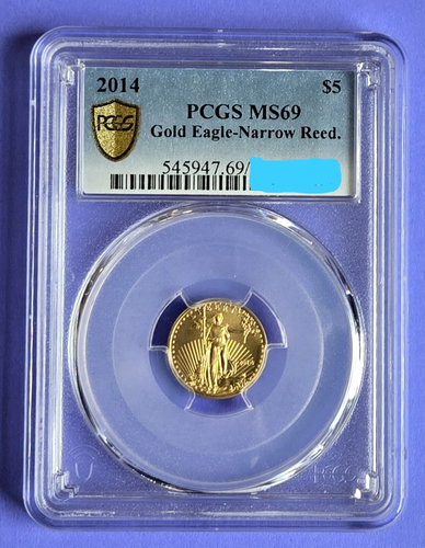2014 Narrow Reeds PCGS MS69 $5 Gold Eagle Key rare variety top 100 ...