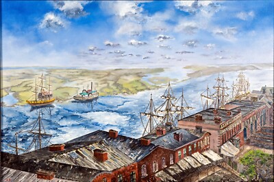 17.5x12 Giclee Print Signed, River Street Savannah Georgia, Richard ...