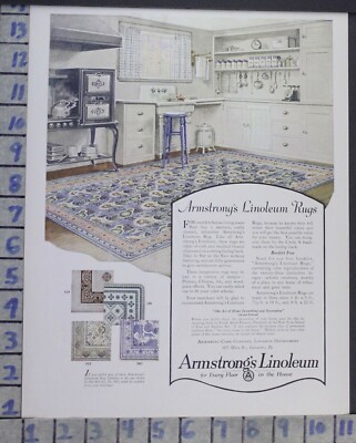 1921 ARMSTRONG FLOOR RUG ARCHITECTURE KITCHEN MODERN HOME DECOR ART AD ...