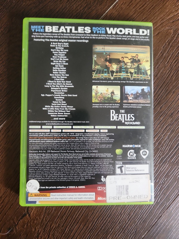 Beatles: Rock Band (Microsoft Xbox 360, 2009) 14633193640| eBay