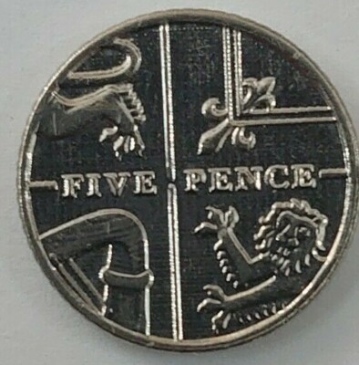 Decimal Small 5p Five Pence Coin 1990 - 2019. Circulated but good ...