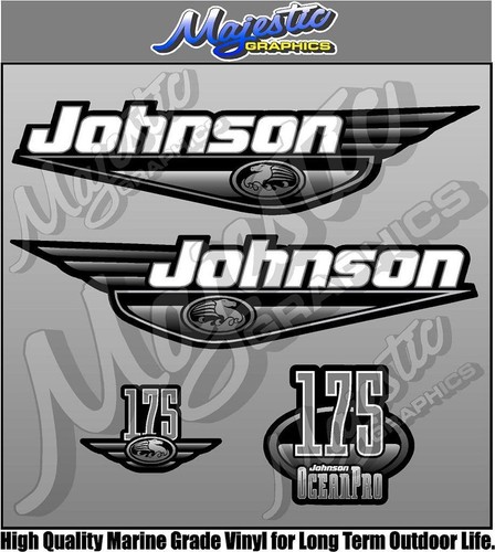 JOHNSON 175hp OCEAN PRO - DECAL SET - OUTBOARD DECALS | eBay