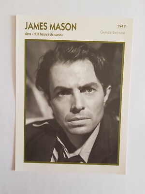 JAMES MASON dans Huit heures de sursis - CARTE FICHE CINEMA PORTRAIT DE ...
