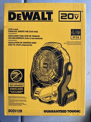 NEW! DeWalt DCE512B 20V MAX Li-Ion 11" Cordless Jobsite Fan ...