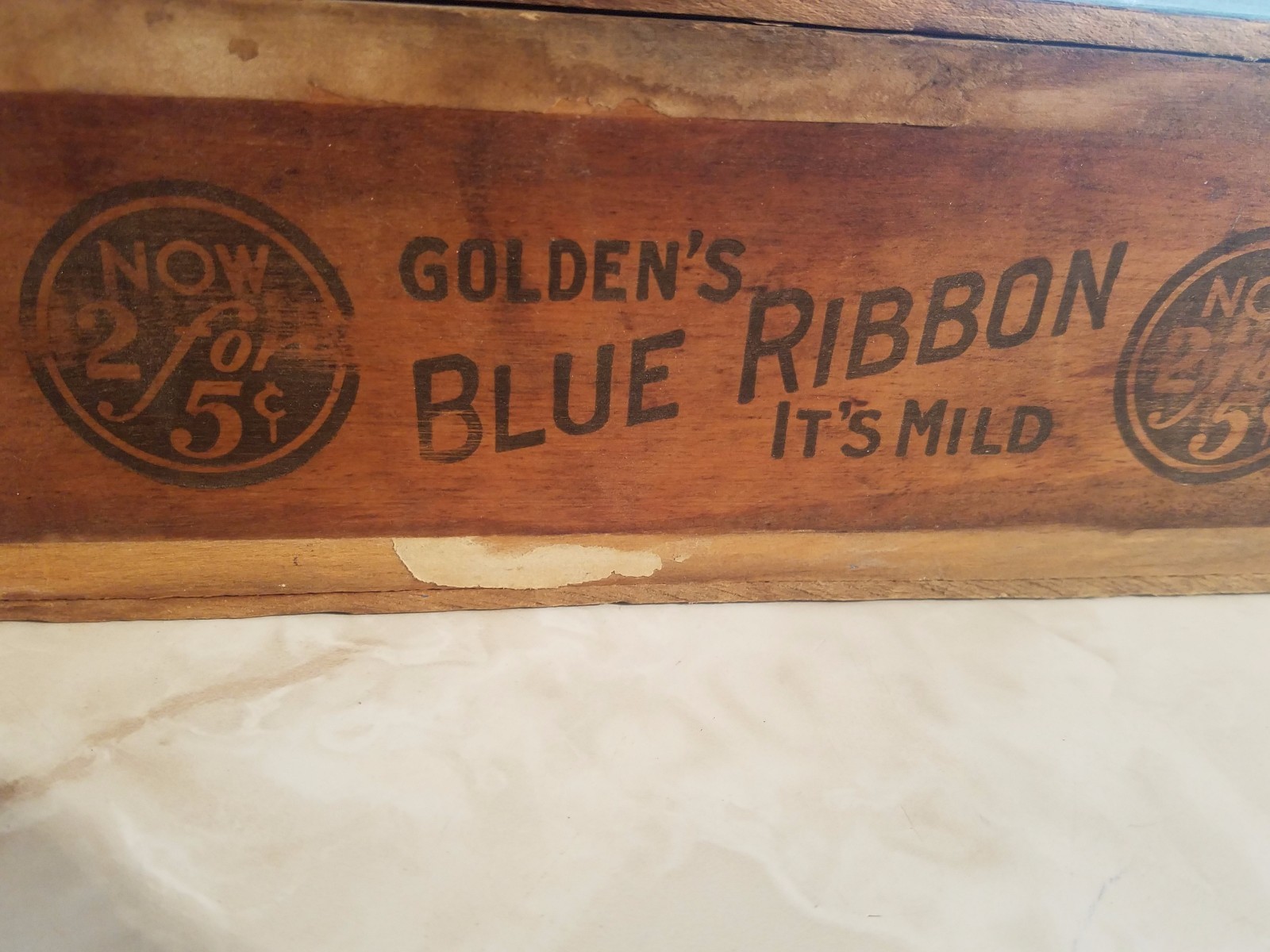 Vintage Extra LG Wooden Golden Blue Ribbon Cigar Box 1933 NRA Member ...