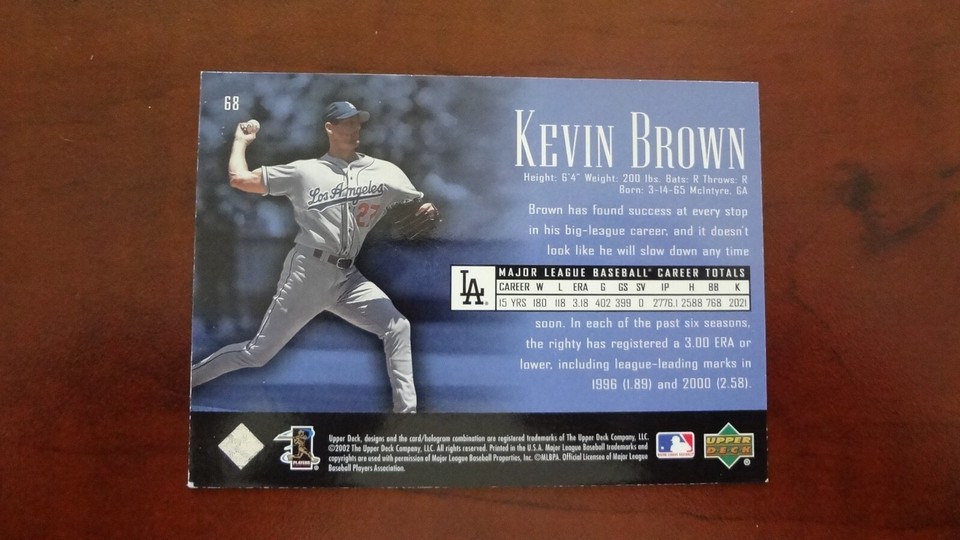 2002 UPPER DECK PIECE HISTORY # 68 KEVIN BROWN BASEBALL CARD | eBay