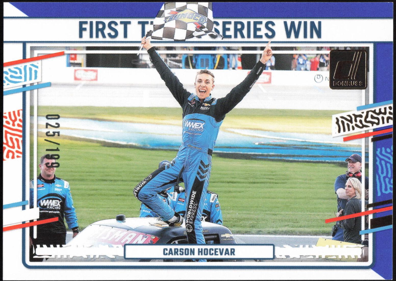 2024 Panini Donruss NASCAR - Season Highlights Carson Hocevar #182 Blue ...