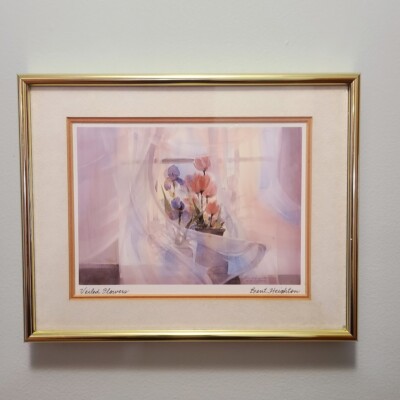 Brent Heighton, “Veiled Flowers," Signed, Gold Frame, Double-Matted ...