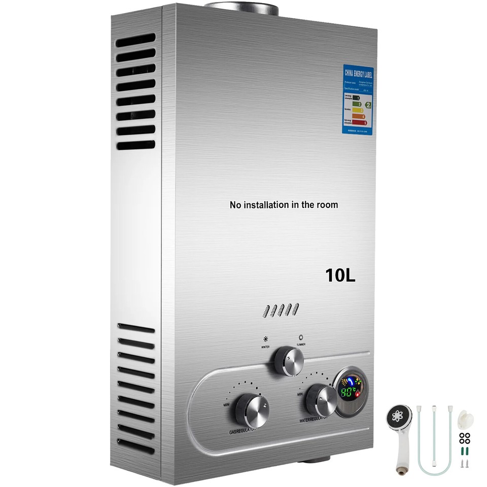 🔥VEVOR 10L 5GPM Tankless Natural/Propane Gas Hot Water Heater Instant ...