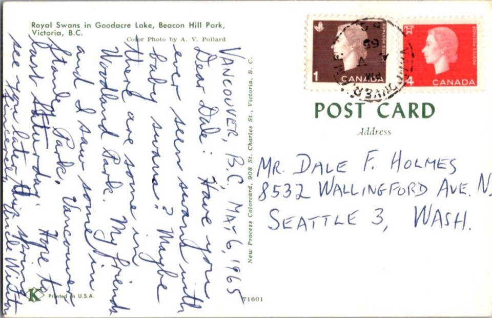 Vancouver British Columbia BC : ANIMAL SCENE j/09 BF7962 | eBay