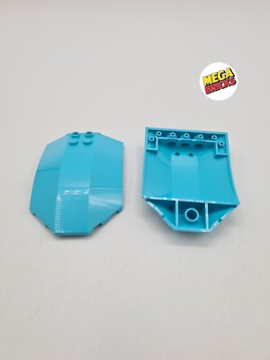LEGO LOT 2 X SHELL 6X8X2 W BOW ANGLE MEDIUM AZUR REF 40995 / 6258445 ...