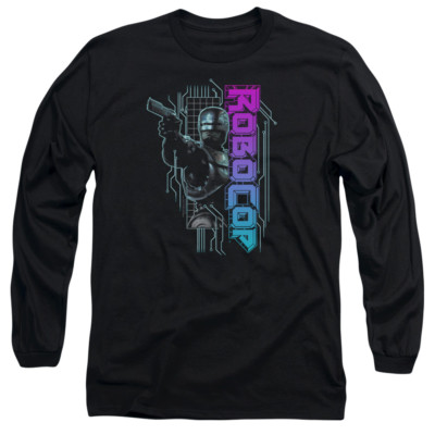 ROBOCOP ROBO NEON Licensed Adult Men's Long Sleeve Graphic Tee Shirt SM ...
