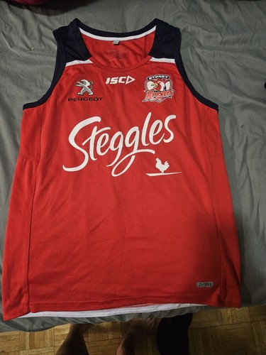 ISC Sydney Roosters NRL Training Singlet Mens Small Red | eBay
