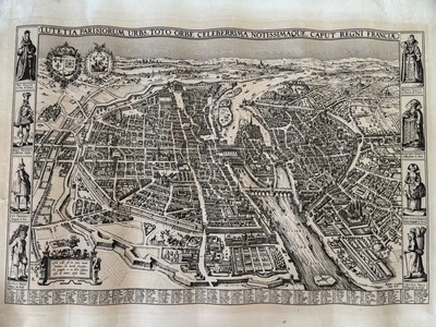 Antique 1618 Paris Map “Lutetia Parisiorum Urbs” on Arches MBM Cotton ...