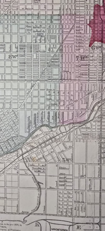 GREAT CHICAGO FIRE MAP 1871 BURNT DISTRICT CONFLAGRATION CARTOGRAPHY ...
