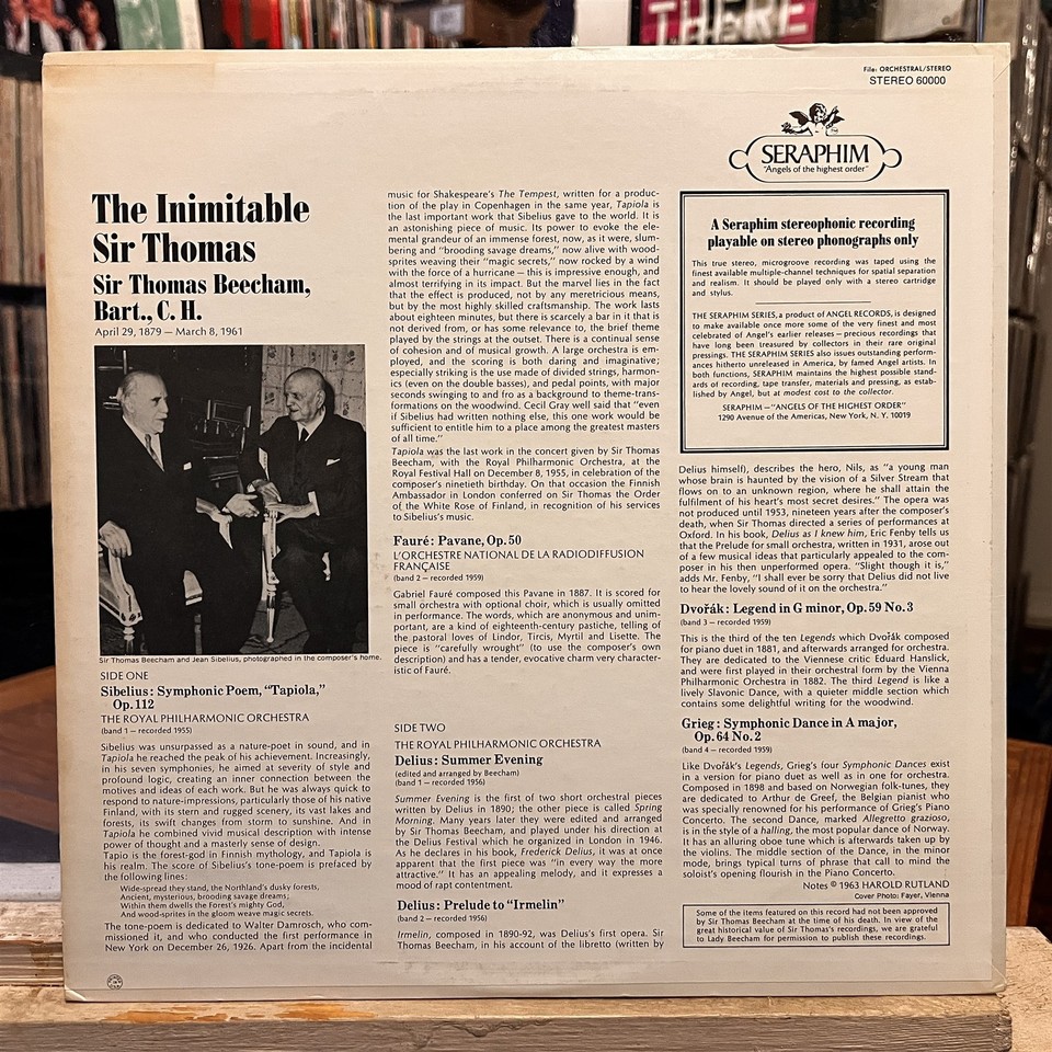 [CLASSICAL]~EXC LP~SIR THOMAS BEECHAM~The Inimitable~[1966~SERAPHIM ...