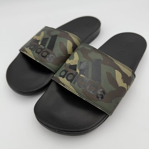 Adidas Adilette Comfort Slides Mens Size 7 Black Green Brown Camo ...
