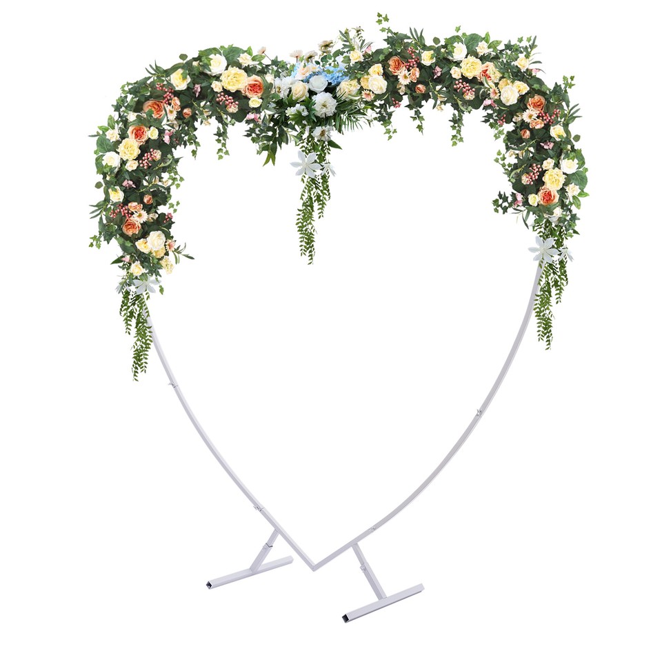 Wedding Arch Modern Heart Shaped Metal stand Flowers Balloon Frame ...