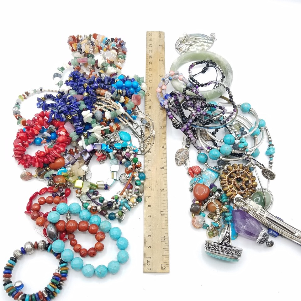 Lot Of Stones Wearable Necklaces Rings Bracelets Pins Pendants Earrings ...