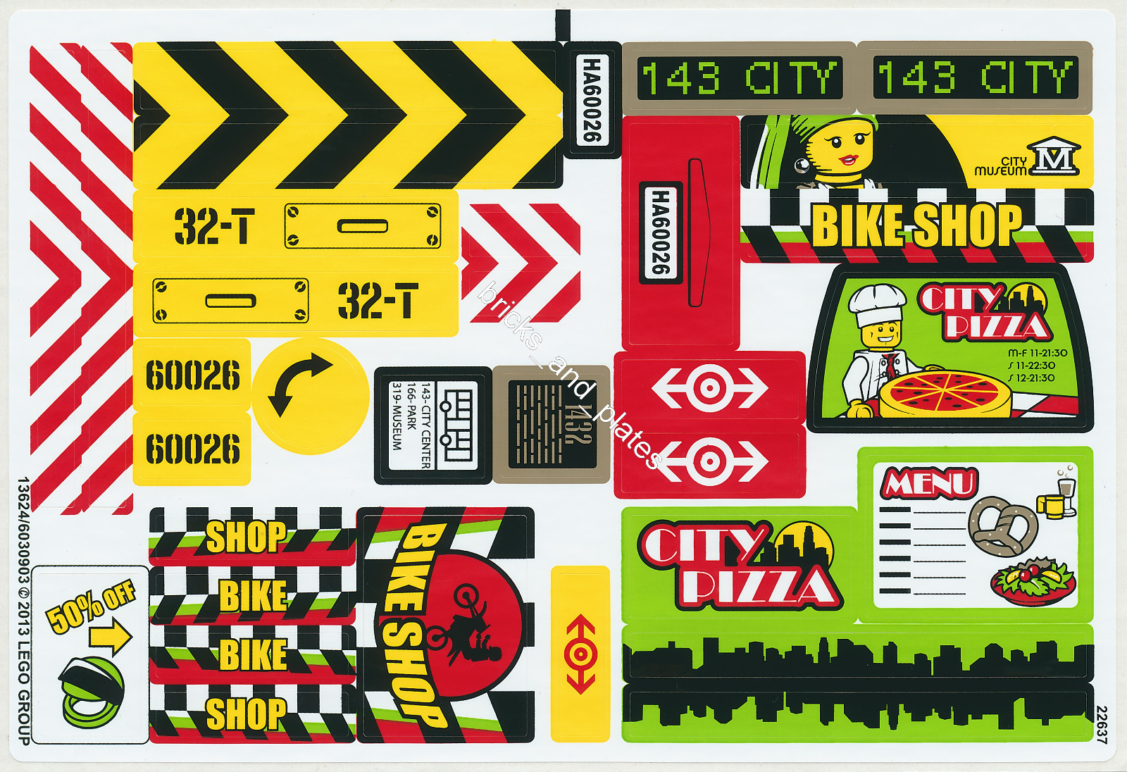 LEGO® City Aufkleber Sticker für Bus Pizza 60026 Stadtzentrum NEU | eBay.de