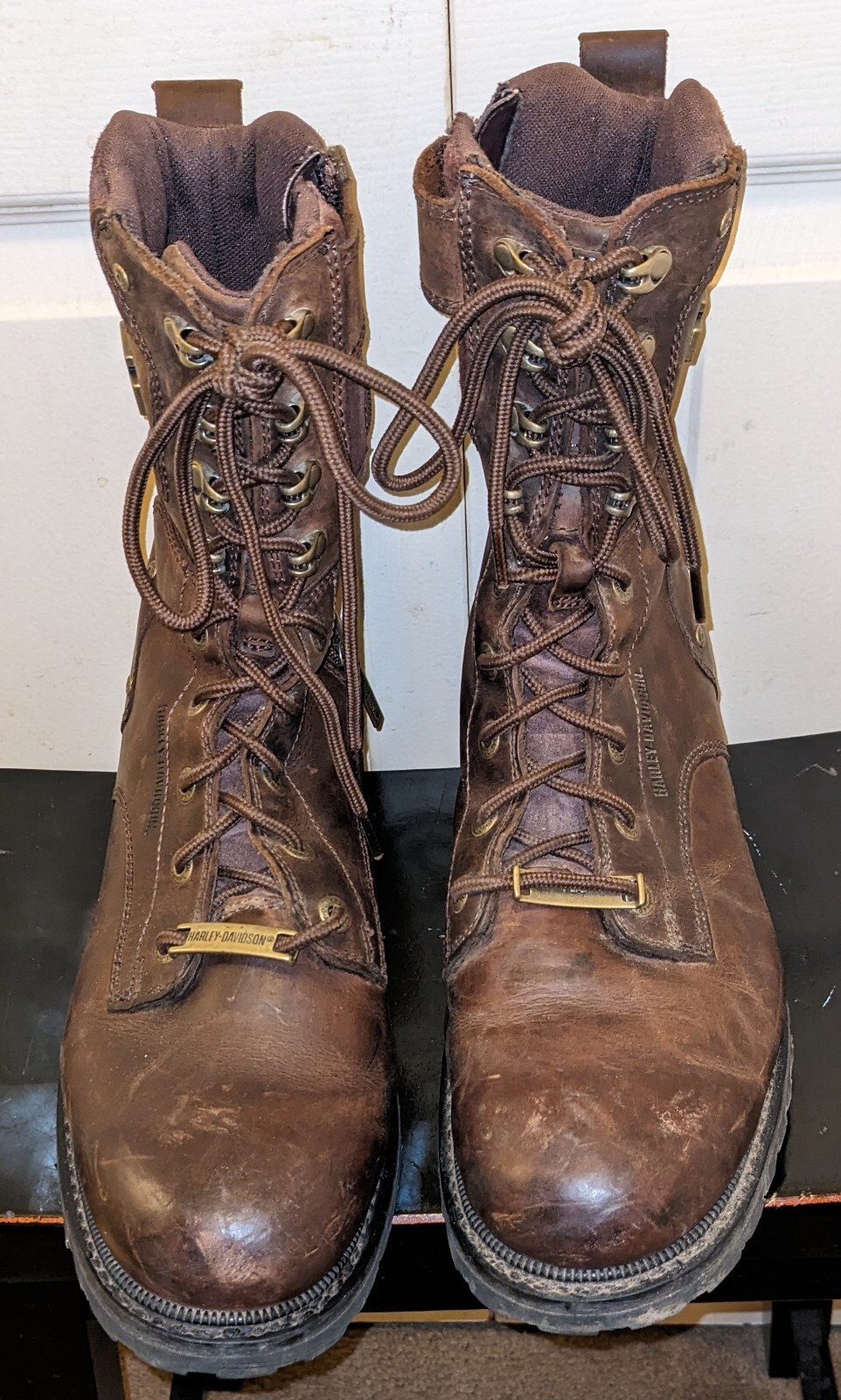 HARLEY DAVIDSON Men's Elson BROWN Leather Motorcycle … - Gem