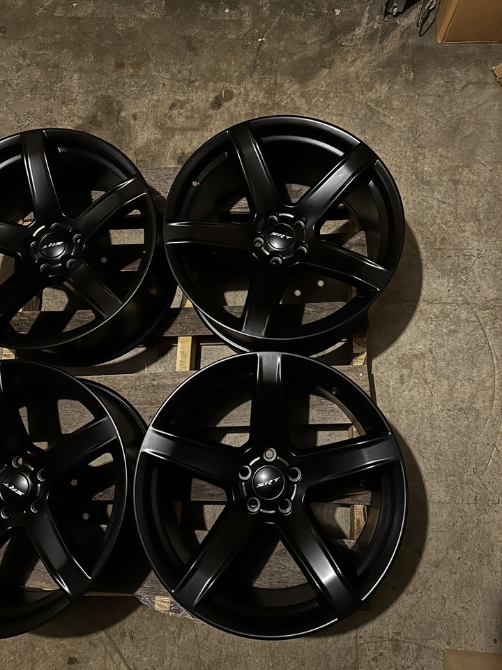 20" 5 Spoke Matte Black Wheels Fit SRT Dodge Challenger Charger 300 ...