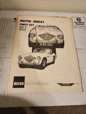 Austin Healey Parts List Moss Motors 100-4, 100-6 3000 AH# 2 JA6 | eBay