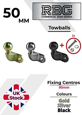 50mm Tow Ball Heavy Duty Standard Tow Hitch E approved 3.5t Gold/Black ...