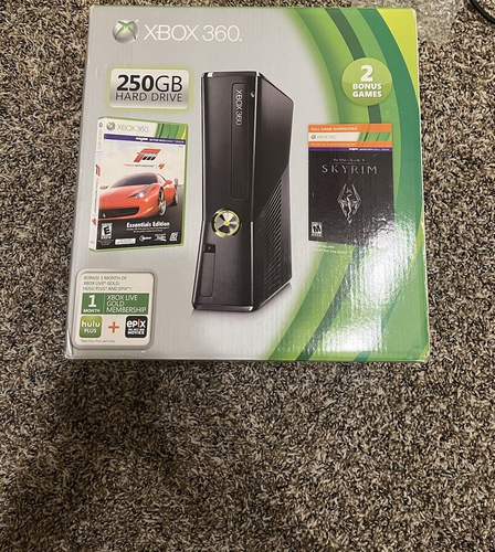 Factory SEALED Microsoft Xbox 360 Holiday Bundle 250GB Black Console ...