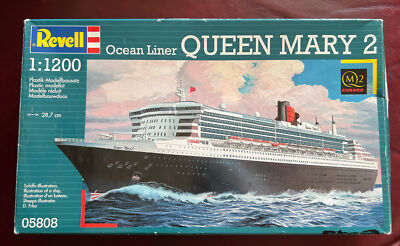 Revell 05808 Queen Mary 2 Ocean Liner - 1:1200 Model Kit 2008 Edition ...
