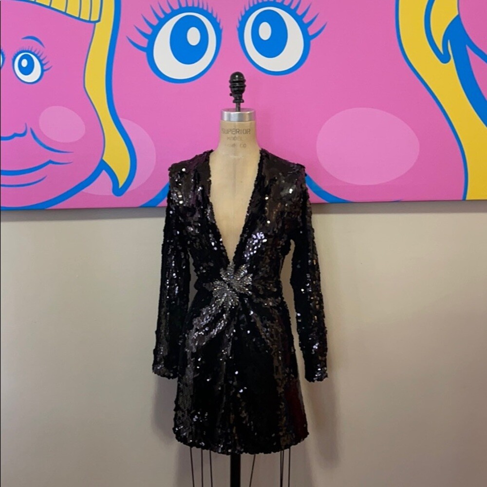 Zara Black Sequin Limited Edition Party Dress - Gem