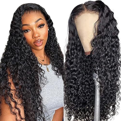 Deep Wave Lace Front Wigs Human Hair 13x4 HD Transparent Lace Frontal ...