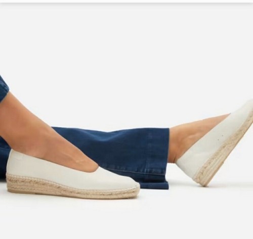 Everlane Womens Leather Square Toe, Slip Ons Espadrilles "The ...