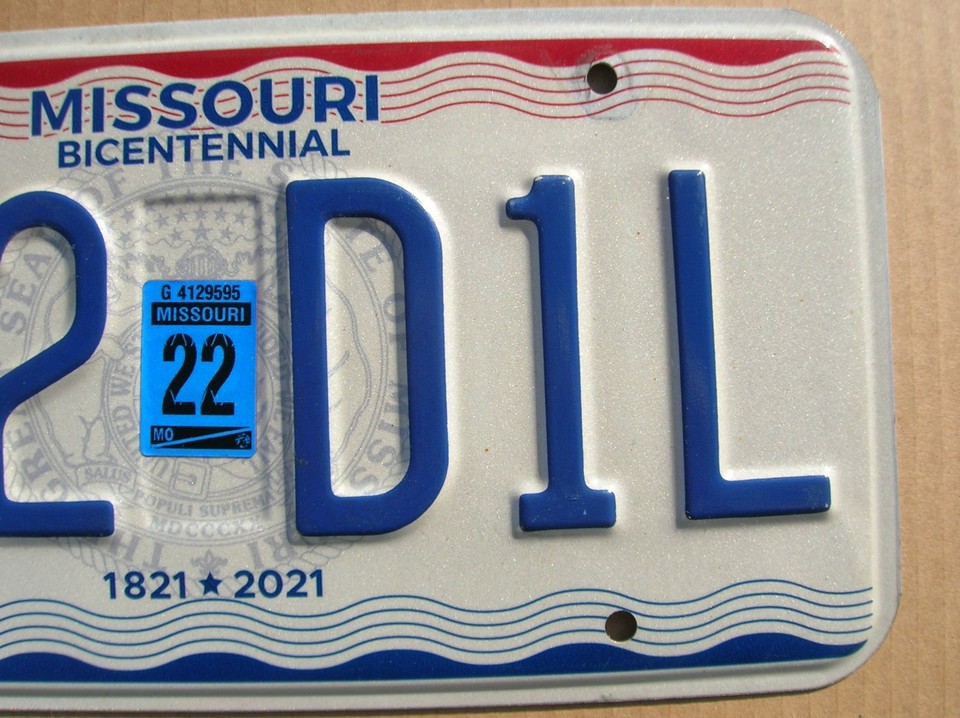 November 2022 Missouri state bicentennial license plate.Good cnd.Minor ...