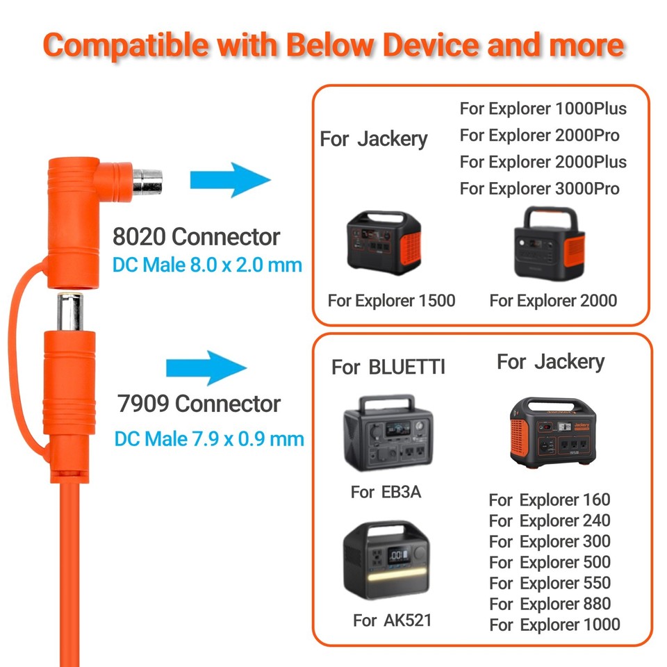 8mm DC Extension Cable for Solar Generators for Aker,GZ Yeti,BLUETT ...