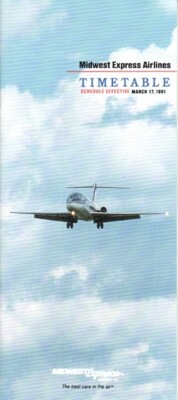 Midwest Express Airlines timetable 1991/03/17 | eBay