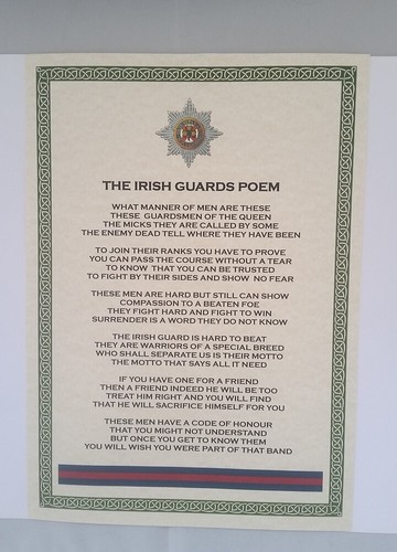 Irish Guards Poem | eBay