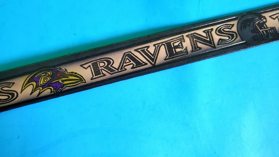 BALTIMORE RAVENS Genuine Leather Belt & licensed Epoxy RAVENS Buckle | eBay