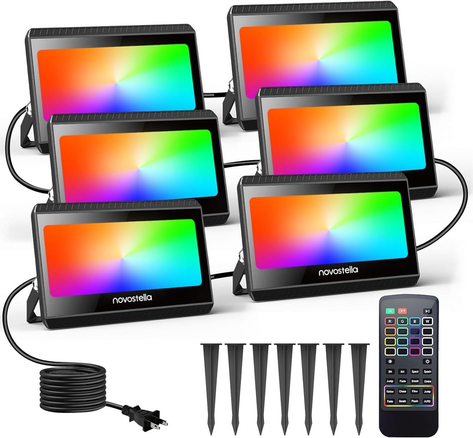 Novostella RGBW RGB LED Flood Light 40W/60W Dimmable Landscape Lighting ...