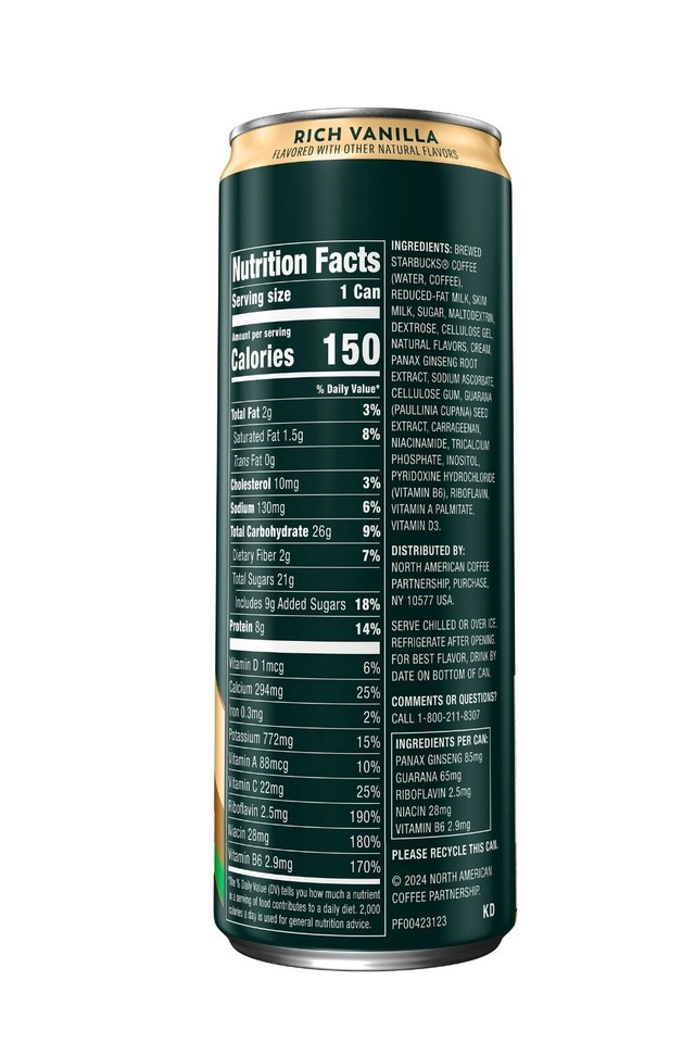 🟢 New Starbucks Rich Vanilla Triple Shot Energy Coffee Drink 11FL Oz (1 ...