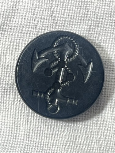 Vintage Genuine NAVY Wool Pea Coat Black Plastic 4-Hole Anchor Buttons ...